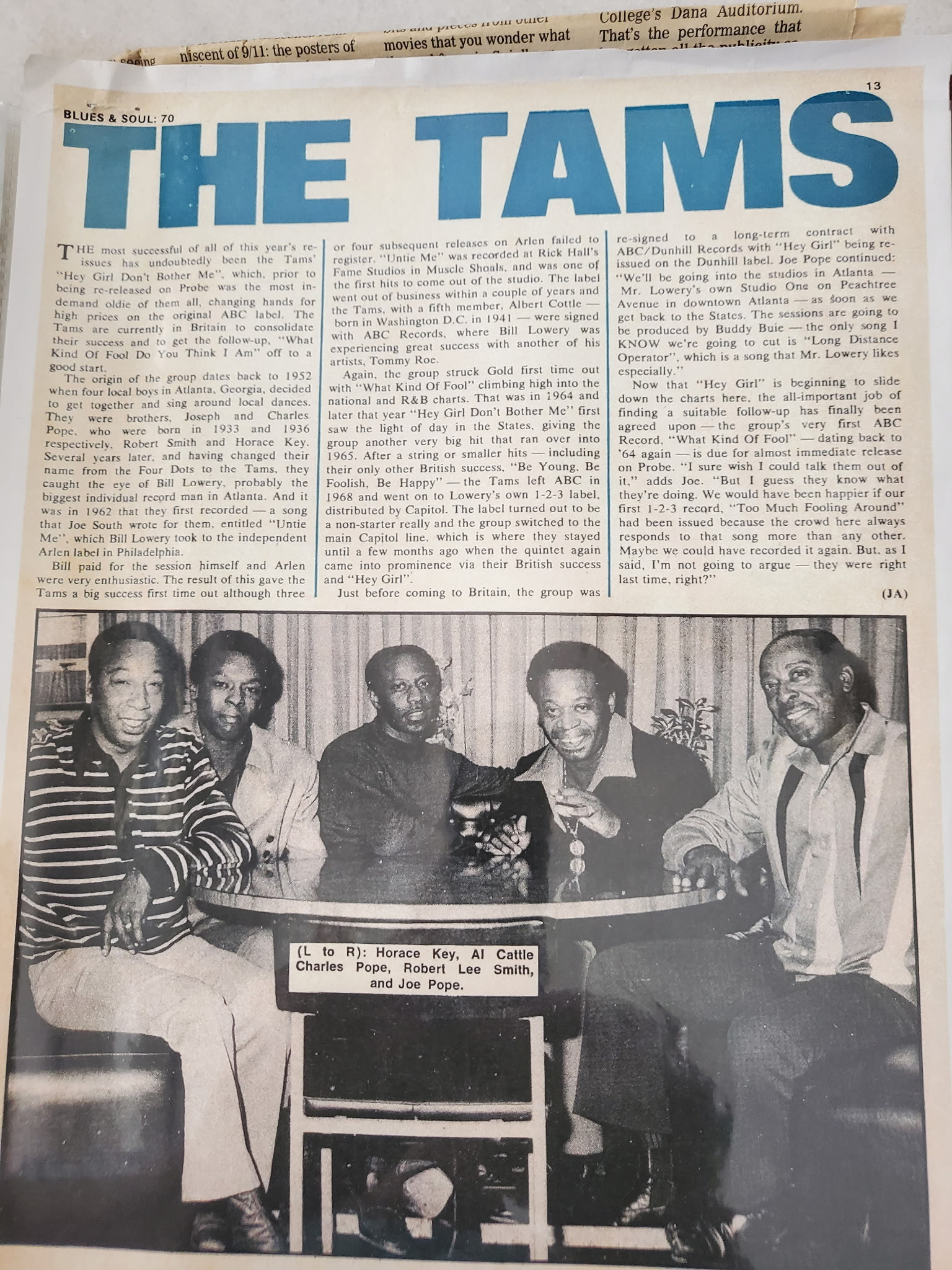 History Of The Tams – The Tams